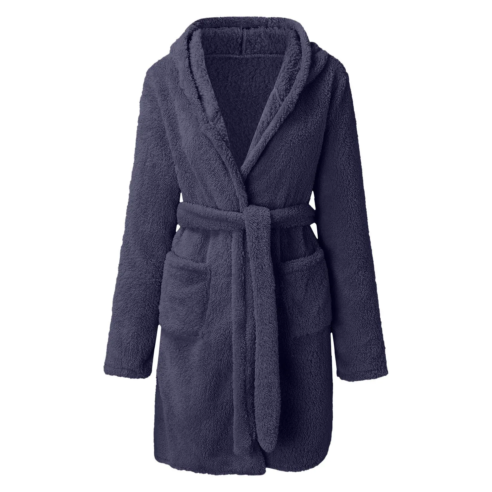 DHgate.com:Cozy Short Hooded Fleece Bathrobe - Soft Flannel Sleepwear ...