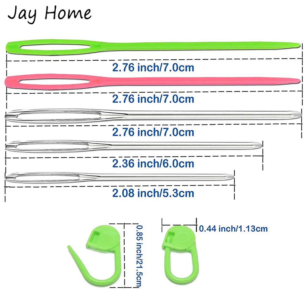 DHgate.com:Crochet Knitting Kit: 26 Pcs Large Eye Blunt Yarn Needles, Plastic Weaving Needles ...