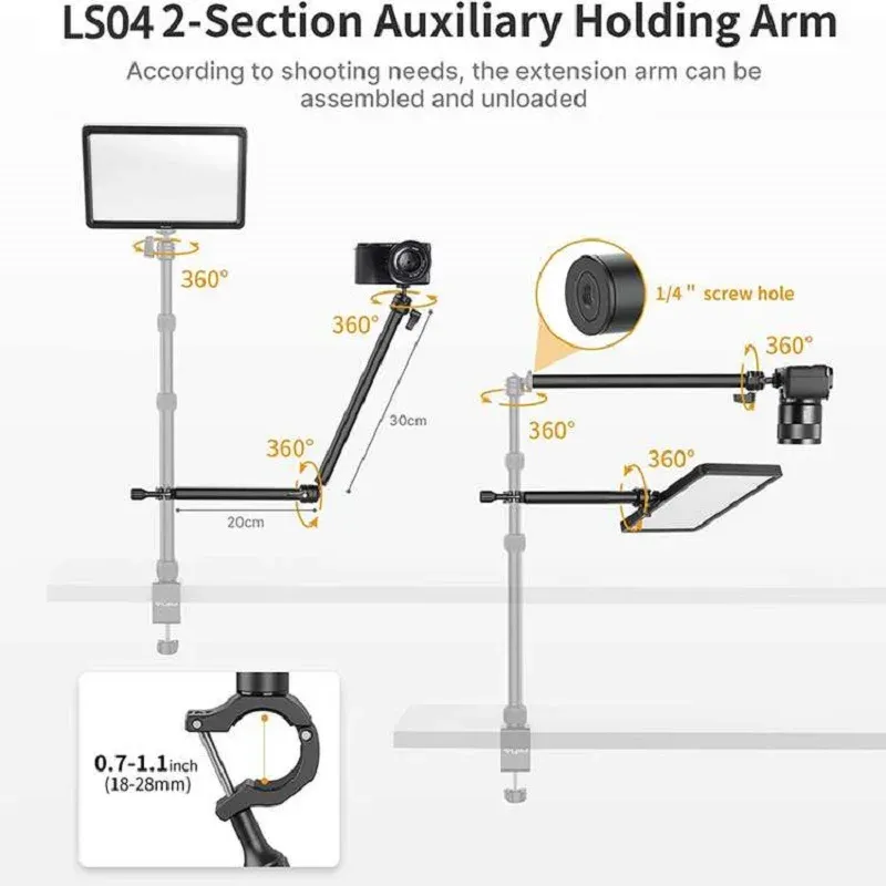 DHgate.com:VIJIM LS01 LS02 LS04 LS06 LS08 Extend C Tripod Clamp 90cm ...