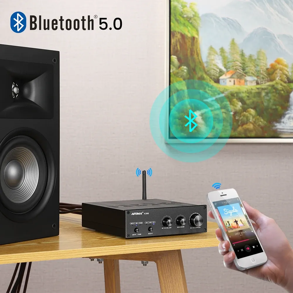 AIYIMA Bluetooth APTX HD TPA3255 Power Amplifier 300Wx2 Hifi Stereo ...