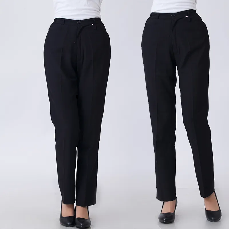 Premium Ladies' Black Work Trousers: Kitchen Chef Pants, Waitress ...