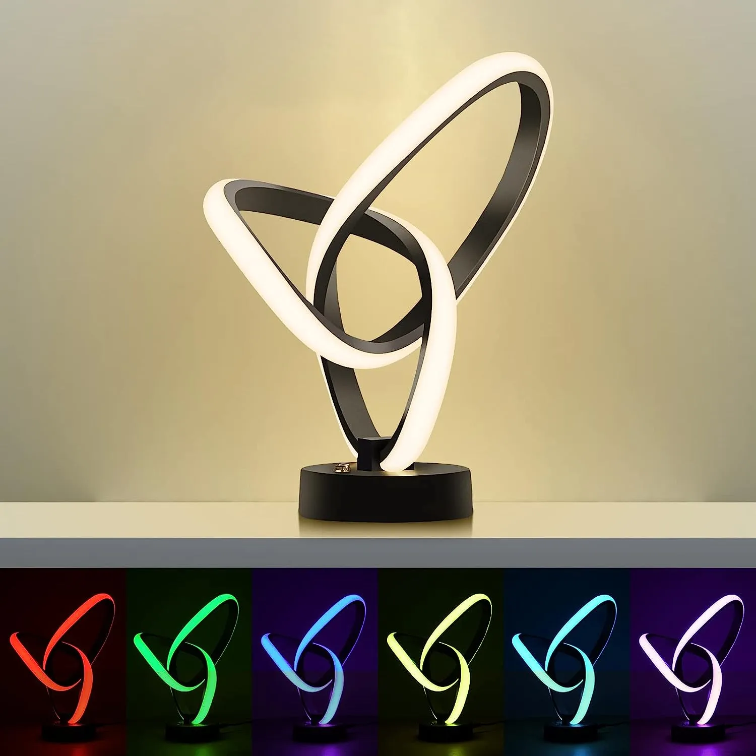 Modern Style LED Table Lamp: Spiral Design RGB Color... From Ddmyfriend ...