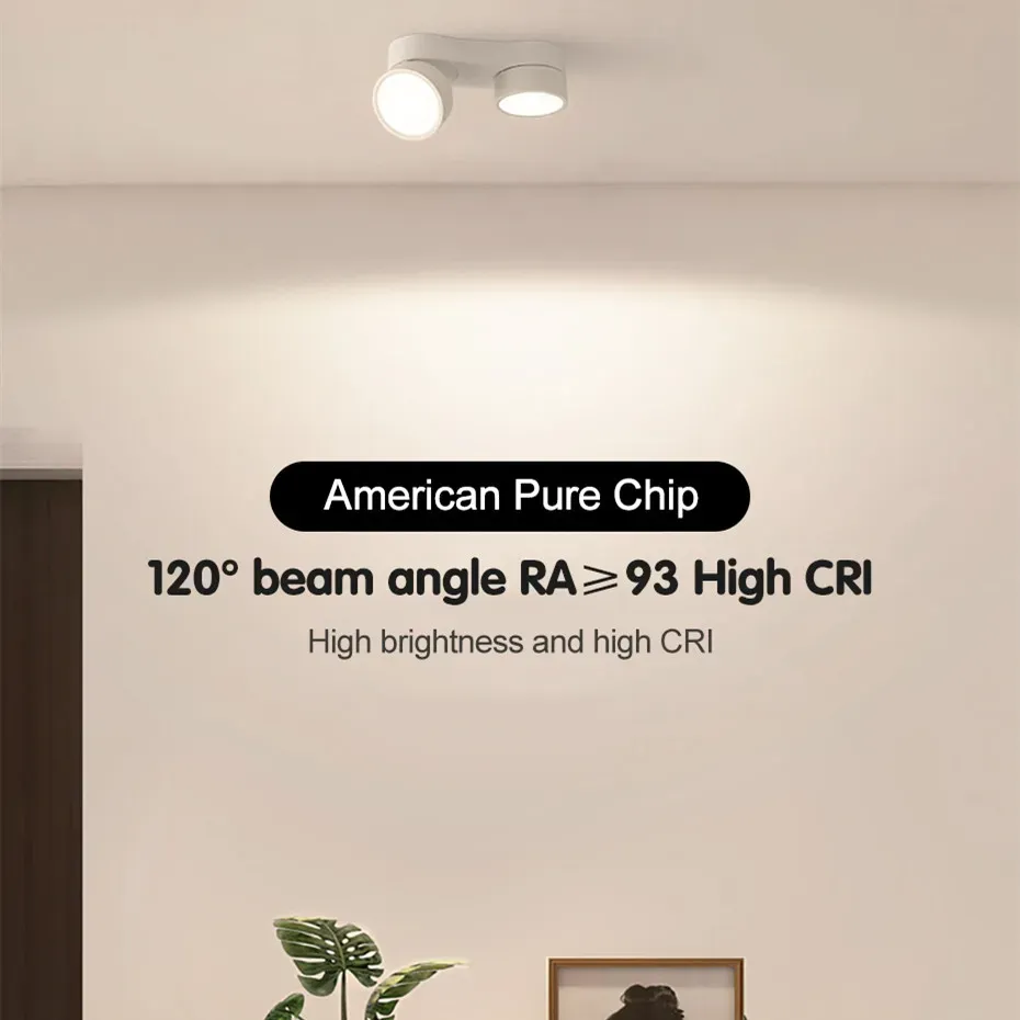 Foldable LED Ceiling Spotlight Adjustable Surface Mount Downlight For ...