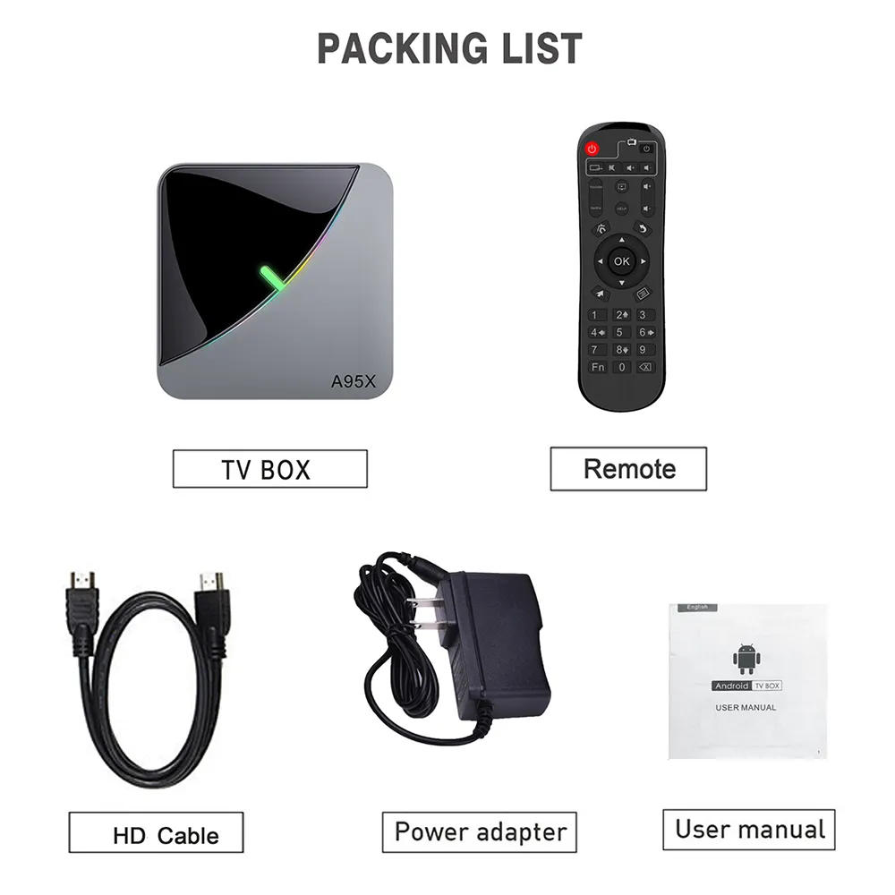 A95X F3 Air RGB Light TV Box Android 9.0 Amlogic S905X3 8K 4GB 64GB Wi ...