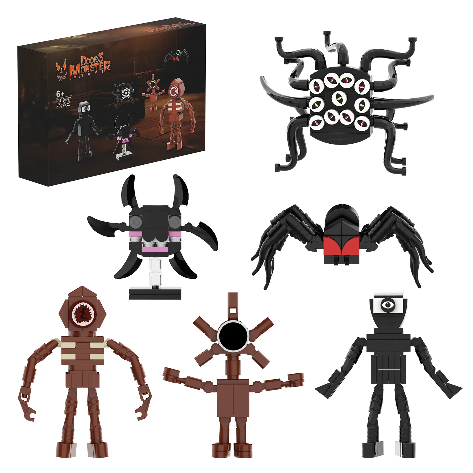 BuildMoc Mini Horror Game Doors Demo Villains Figures Building Block ...