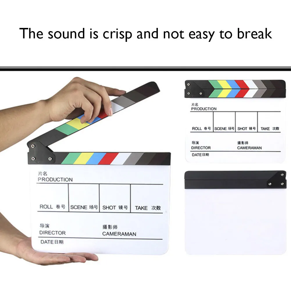Vibrant Acrylic Director's Clapperboard: Colorful Movie Scene Prop with ...
