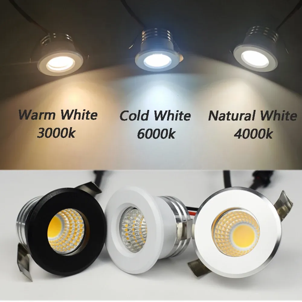 3W COB LED Ceiling Downlight Recessed Spot Light AC 110-220V Indoor ...