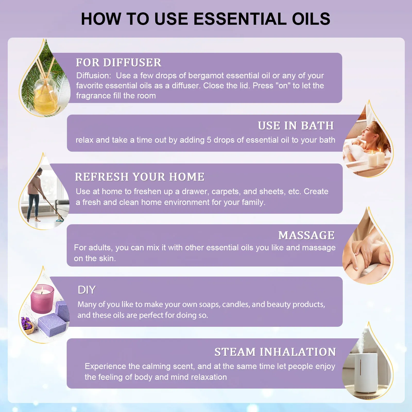 Essential Oil Dropper Bottles 118ml and 10ml for Diffuser and DIY Soap ...