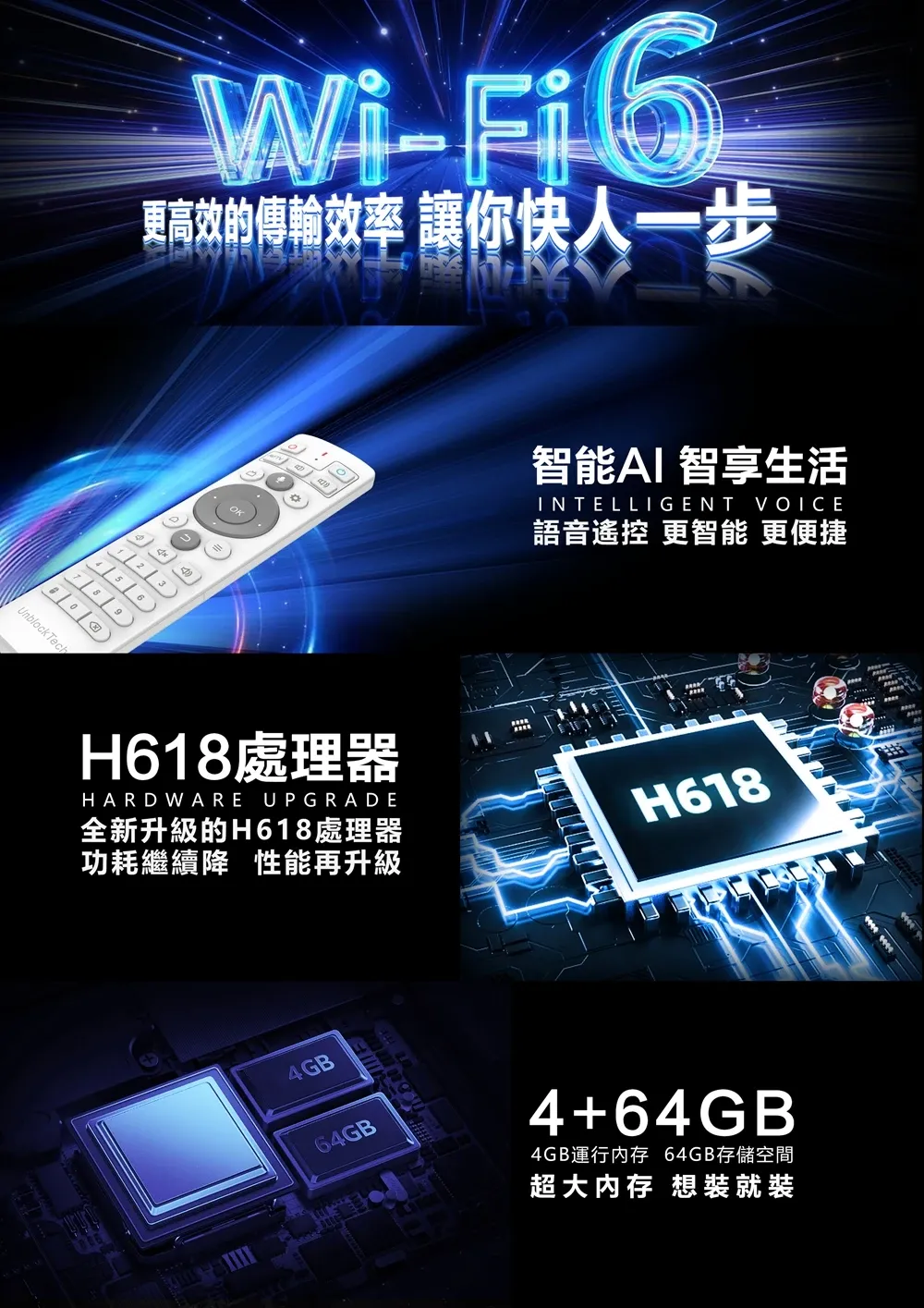 DHgate.com:4GB 64GB Unblock Tech UBOX 10 Dual WiFi AI Voice UHD 4K TV ...