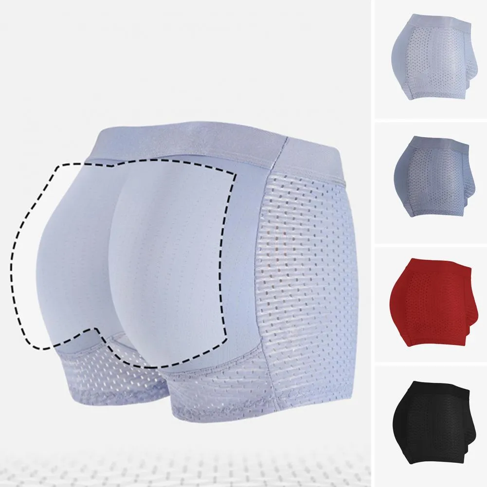Men's Seamless Shapewear Trunks with Built-in Butt Enhancement and ...