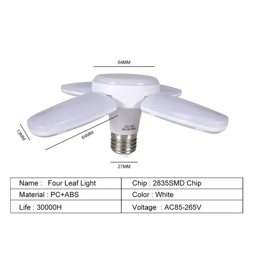 DHgate.com:E27 LED 28W Foldable Timing Ceiling Fan Blade Light Bulb ...