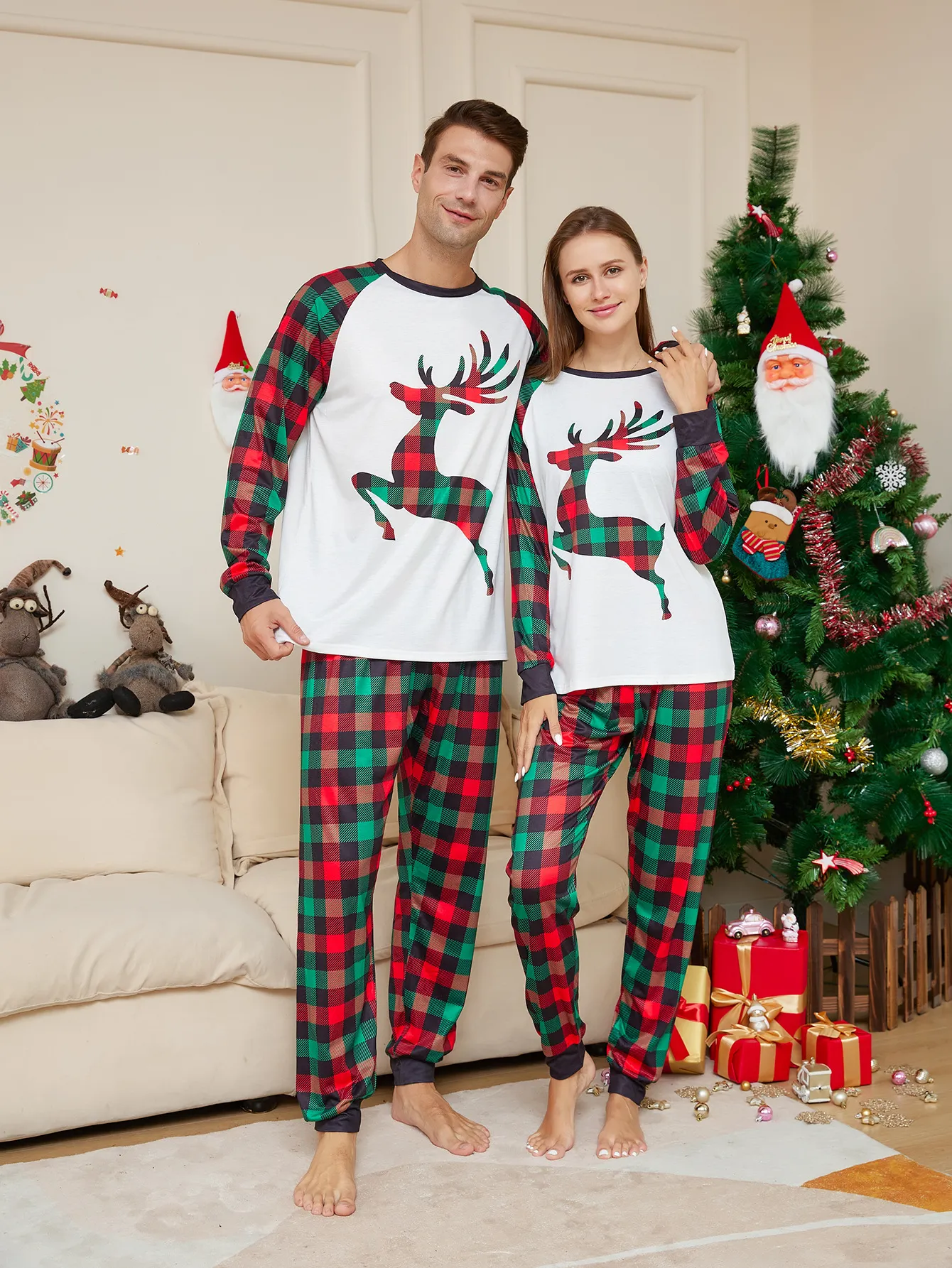 DHgate.com:Plaid Family Matching Pajamas Set, Soft Cotton Sleepwear for ...