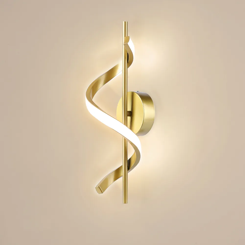 Spiral LED Wall Lamp For Bedside Modern 18W Metal Light, Indoor Decor For Bedroom, Living Room ...