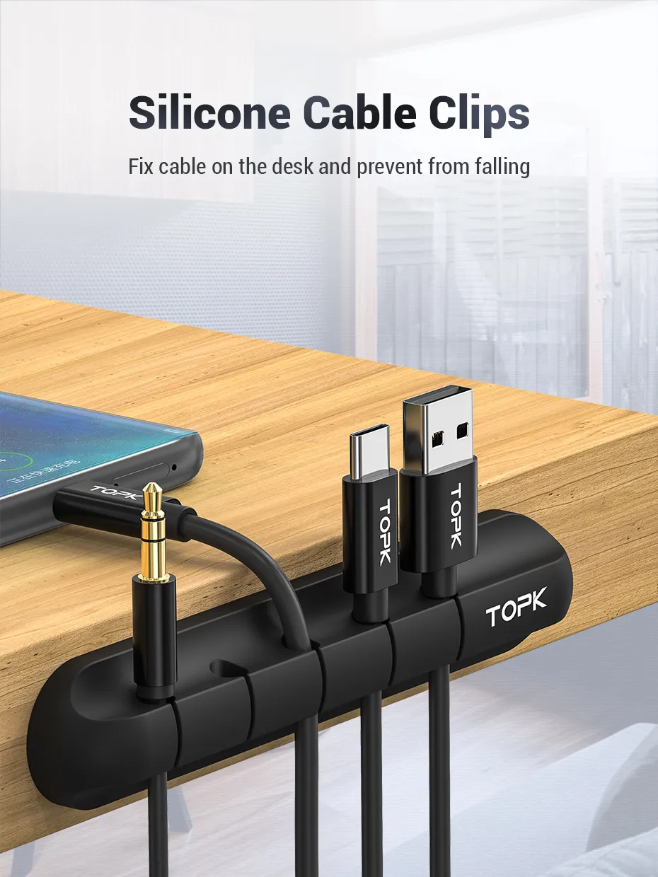 DHgate.com:Charging Wire Organizer, Desk Cable Holder - Silicone Cord ...