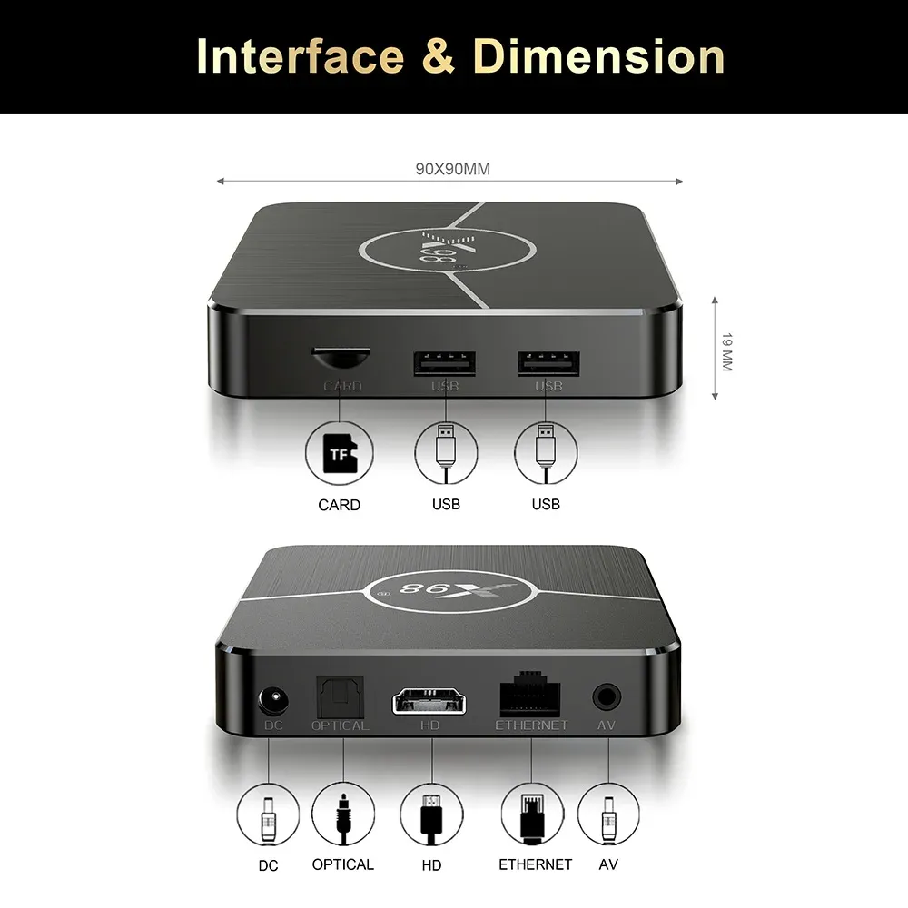 X98 Plus TV Box Android 11 Amlogic S905W2 4GB RAM 64GB Storage Dual ...
