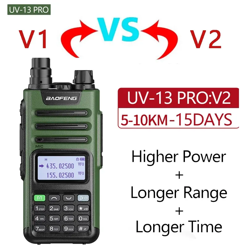 BAOFENG UV13 Pro V2 10W Dual Band TypeC Charger Waterproof CB Radio ...