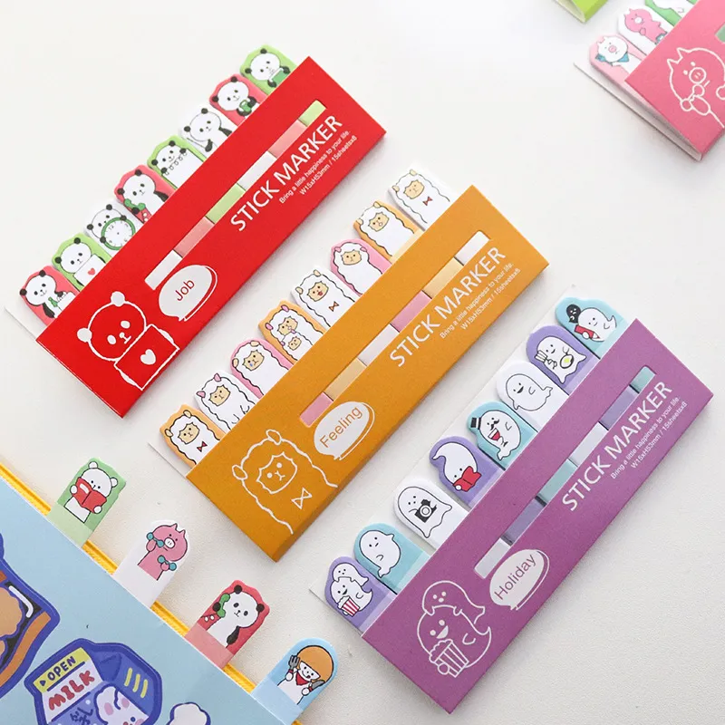 Cute Japanese Stationery: Mini Animal Sticky Notes 7 Rows Of Adorable ...