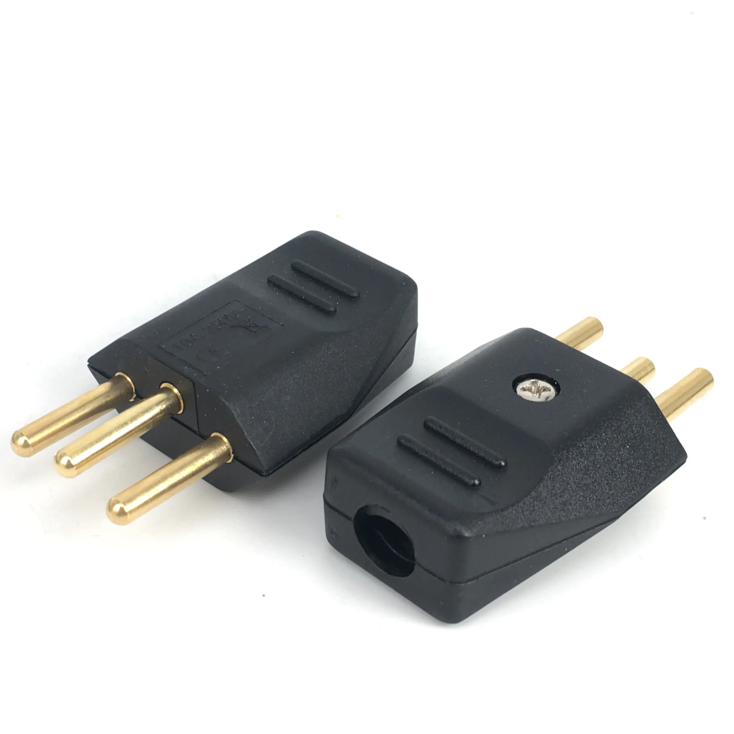 250V 10A Brazil Plug Copper Power Cord Plug - Detachable Wiring ...