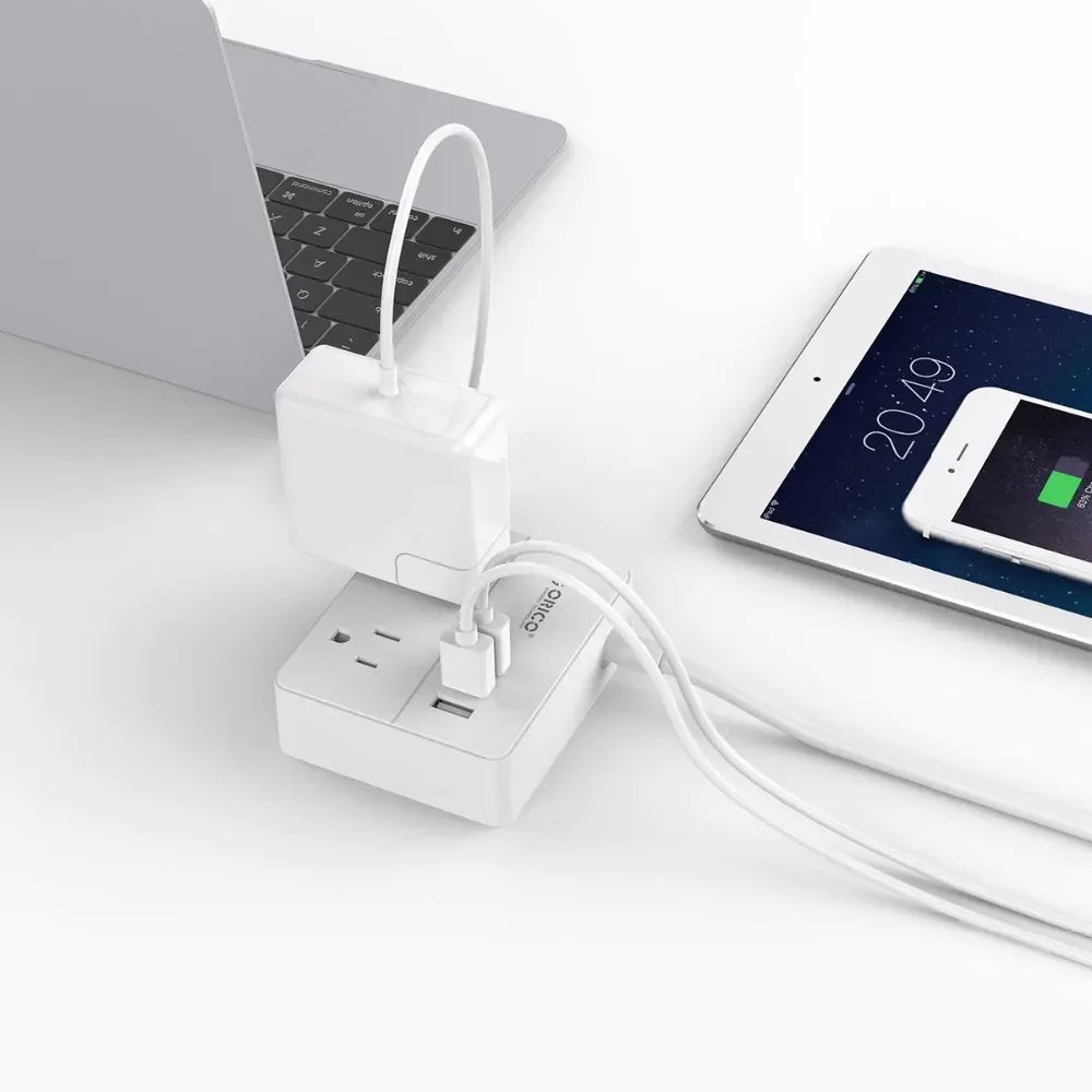 220v Power Strip With 2 AC Outlets And 3 USB Charging Ports Compact ...