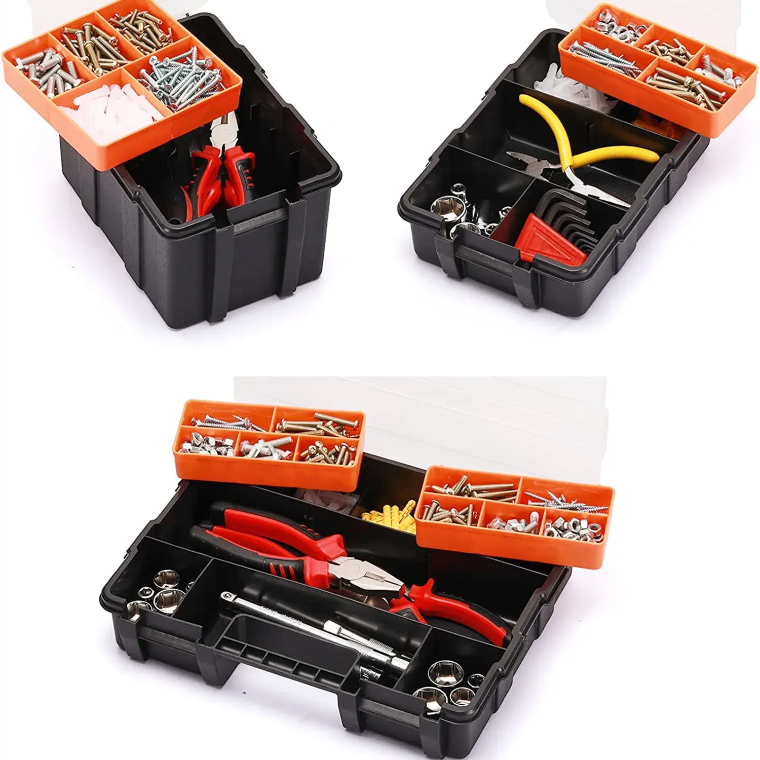 DHgate.com:2024 Multi-Grid Plastic Toolbox with Removable Dividers for ...