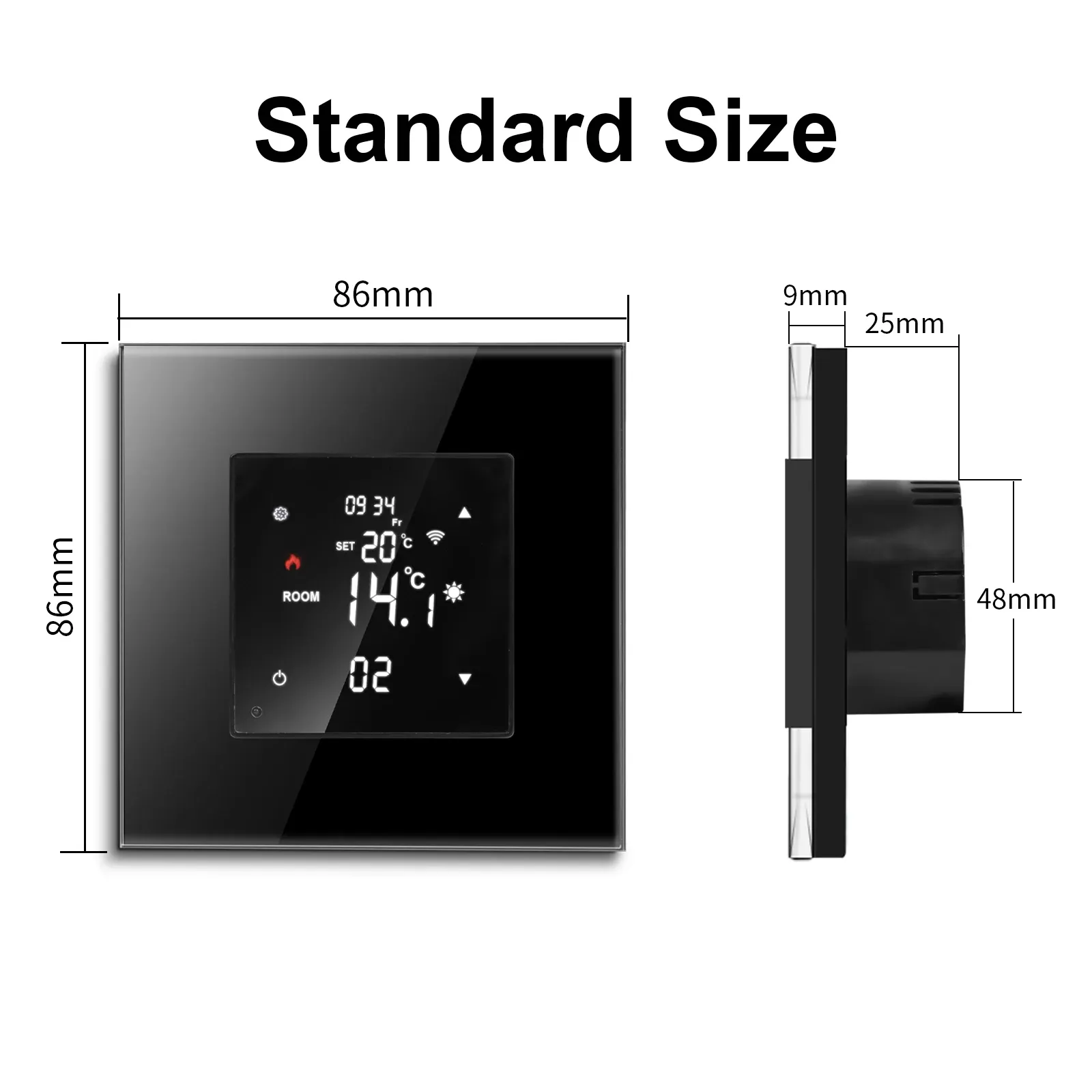 Smart WiFi Thermostat, Touchscreen Wall Switch, Tuya App Control, Water ...