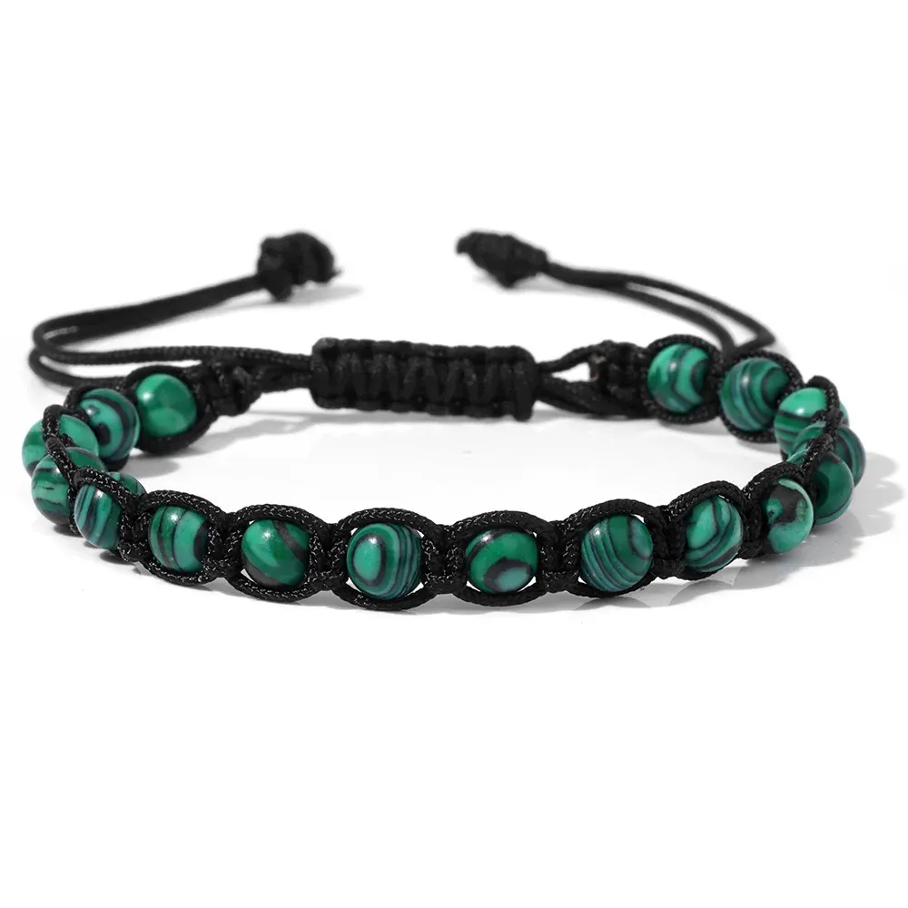 Adjustable 6MM Natural Quartz Braided Turquoise Bracelet For Adjustable 6MM Natural Quartz Braided Turquoise Bracelet For