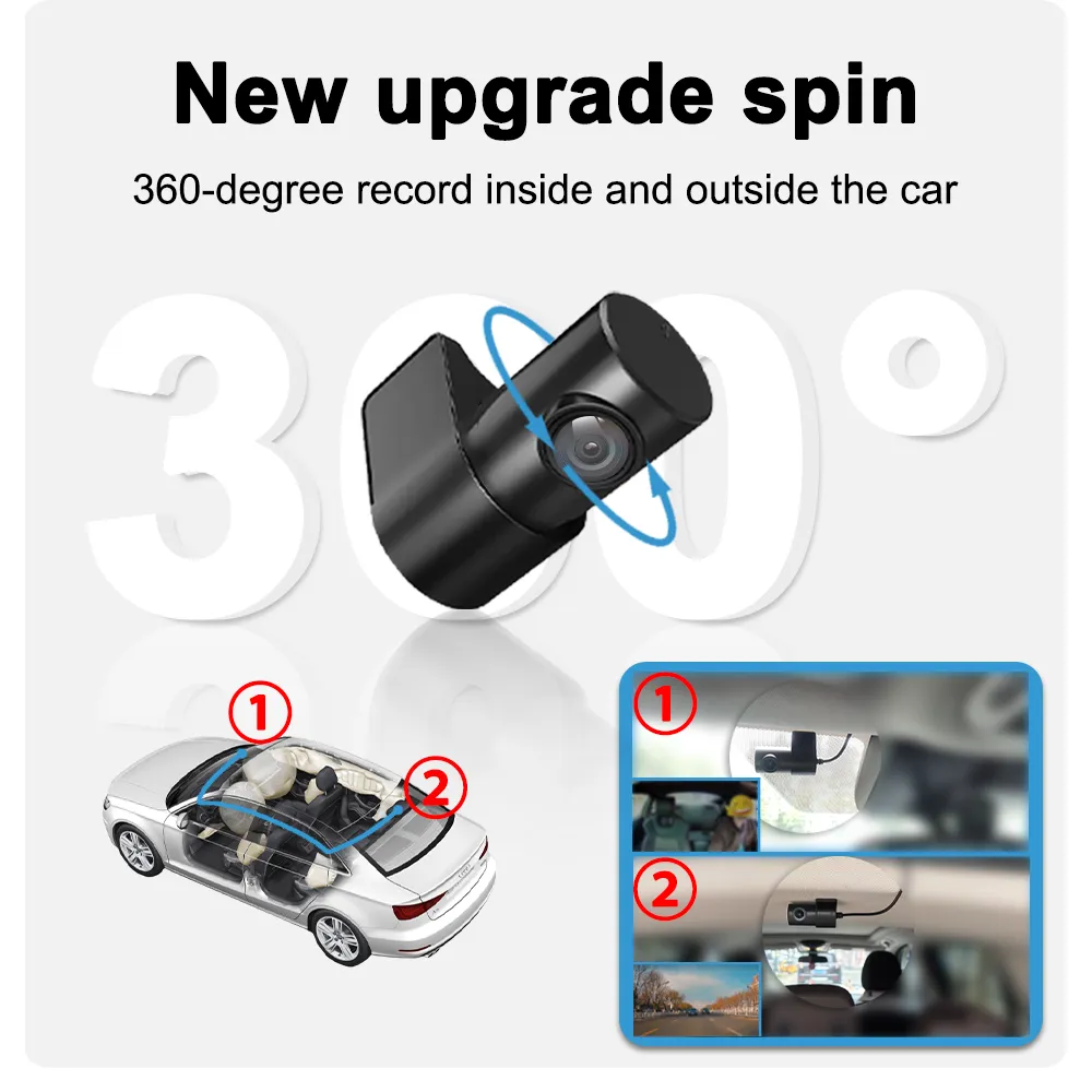 4K HD 2160P Plug and Play WiFi Car DVR Video Recorder Dual Lens Dash ...
