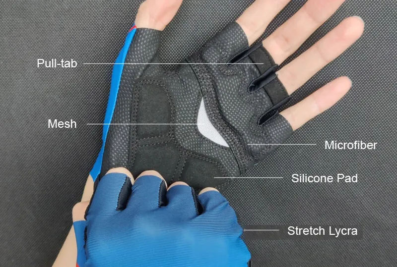 Pro Team Cycling Gloves with 3D Gel Padding Half Finger Breathable Bike ...