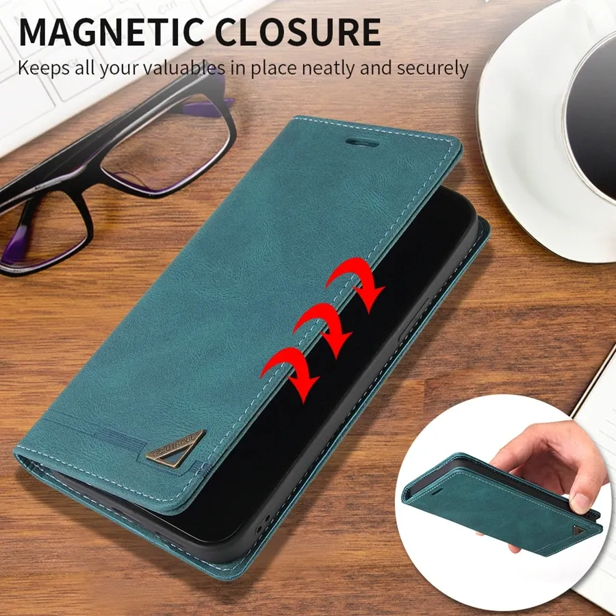 RFID Blocking Leather Case for Xiaomi Redmi Note Series 13 Pro Plus, 12 ...