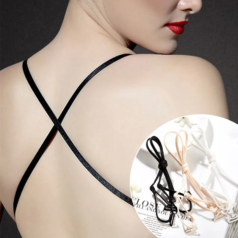 Women's Elastic Bra Shoulder Strap Clasps with Adjustable Lace Flower ...