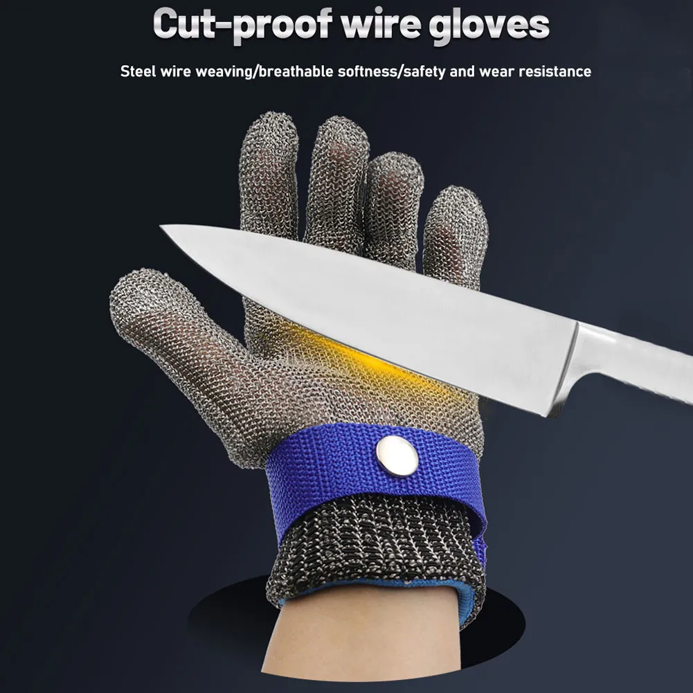 1 Metal Gloves Cut Resistant Hand Protector Working Gloves Wear ...