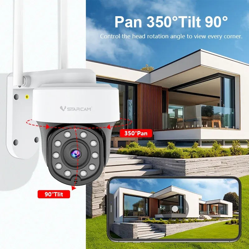 Vstarcam 4MP Ultra HD PTZ WiFi IP Camera AI Humanoid Tracking Security Camera Outdoor Waterproof ...