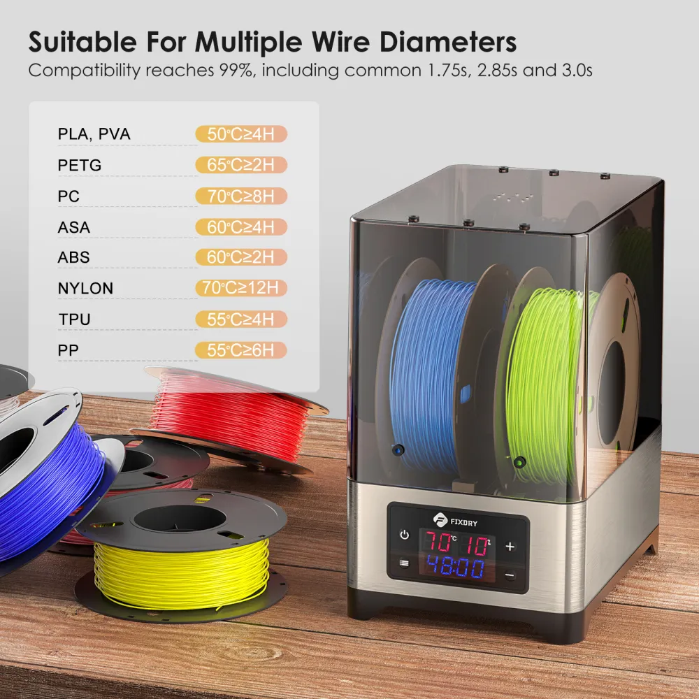 Extra Large Dry Box Filament Dryer Compatible with 1.75mm 2.85mm 3.00mm ...
