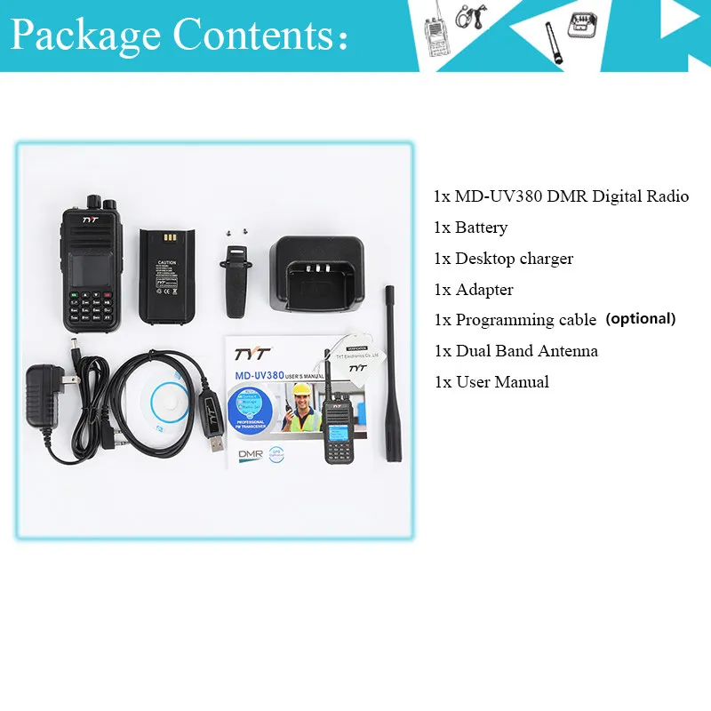 TYT MD UV380 DMR Digital Two Way Radio VHF UHF 5W Dual Band With GPS ...