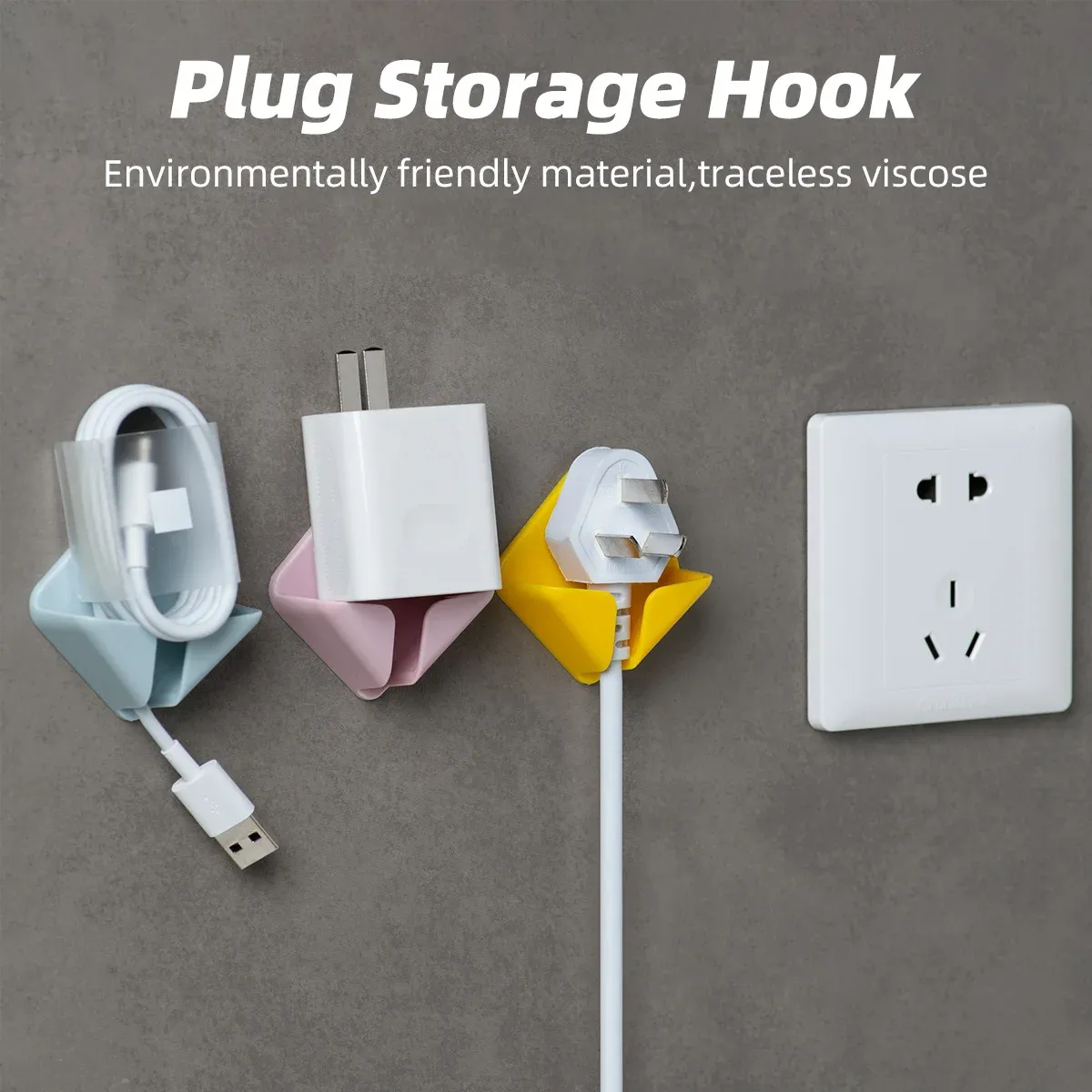 DHgate.com:Power Plug Holder Wall Socket Hanger Self Adhesive Storage ...