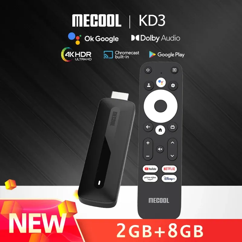 DHgate.com:4K TV Stick Android TV 11 Smart TV Box, Mecool KD3 with Amlogic S905Y4 2GB RAM 8GB ...