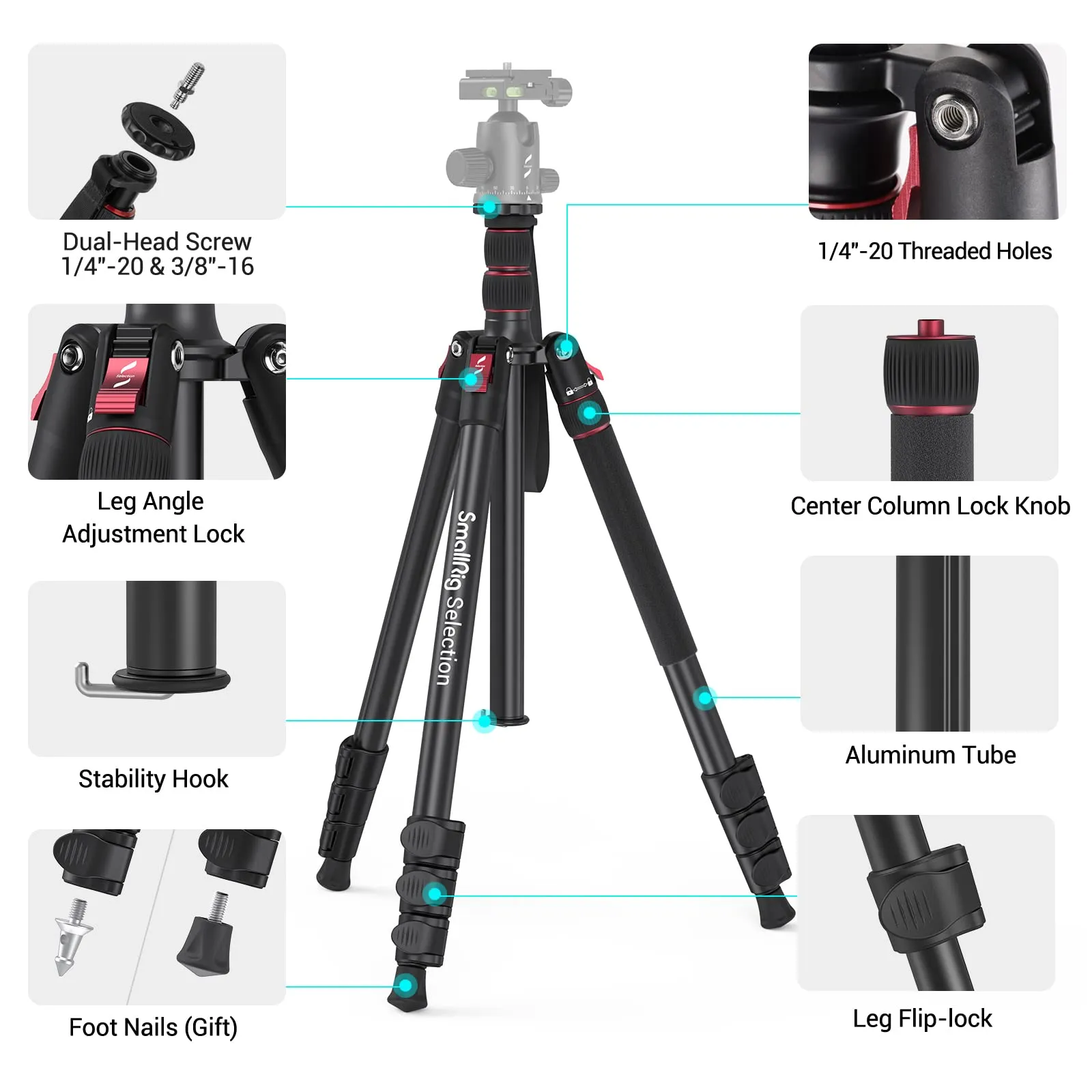 DHgate.com:SmallRig T-10 Compact Aluminum Tripod: Foldable ...