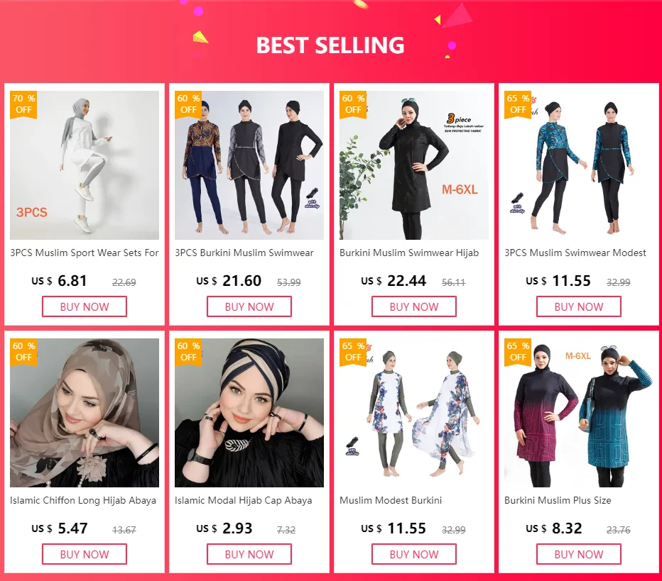 Islamic Burkini Swimwear Modest Swimsuit Cover Ups For Women, Muslim Long Sleeve Swimming Suit ...