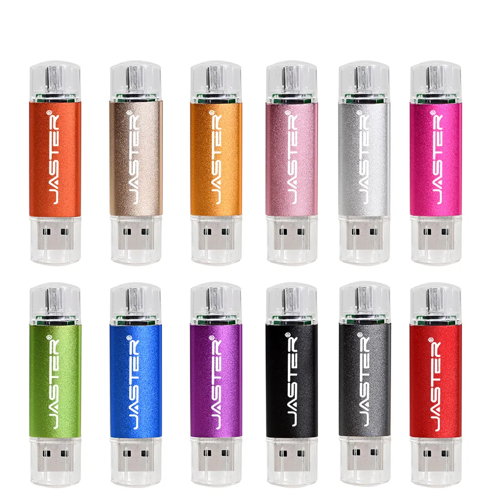 2 in 1 OTG Flash USB 2.0 Micro Pen Drive 32GB 64GB 128GB 256GB Plastic ...