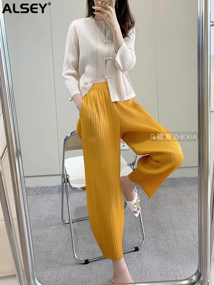 ALSEY Pleated Wide Leg Pants For Women – Mid Waist... From Ddmyhome ...