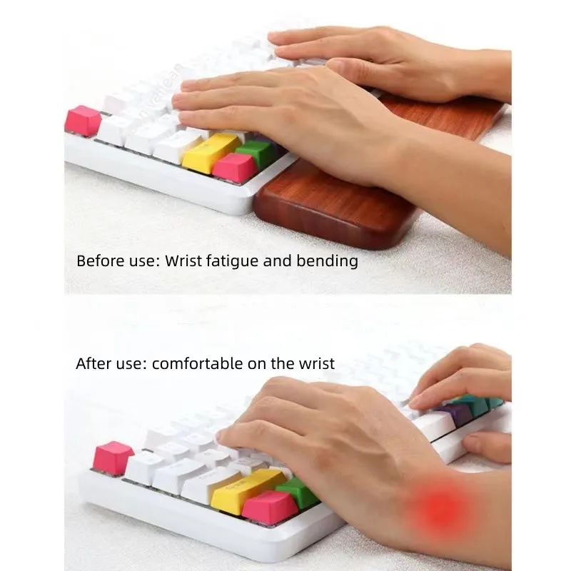 Ergonomic Walnut Wooden Simple Keyboard Wrist Rest For Gaming, Office ...