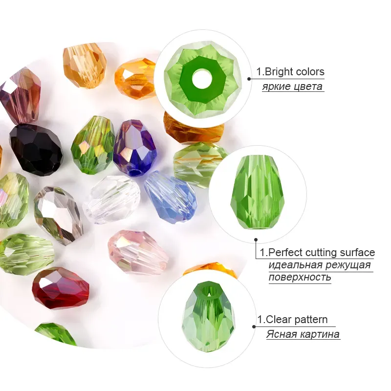 DHgate.com:6x8mm Crystal Glass Tear Drop Beads for Jewelry Making ...