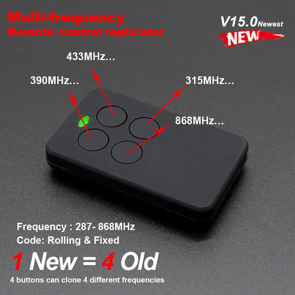 Universal 434/868 MHz Rolling Code Garage Remote Control Duplicator for ...