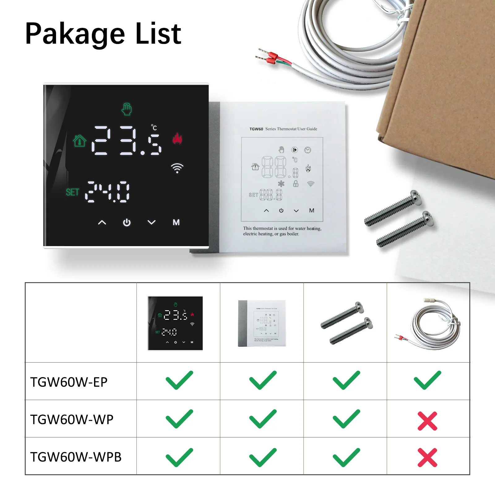 Smart Thermostat Compatible With Alexa, Tuya WiFi Heating ...