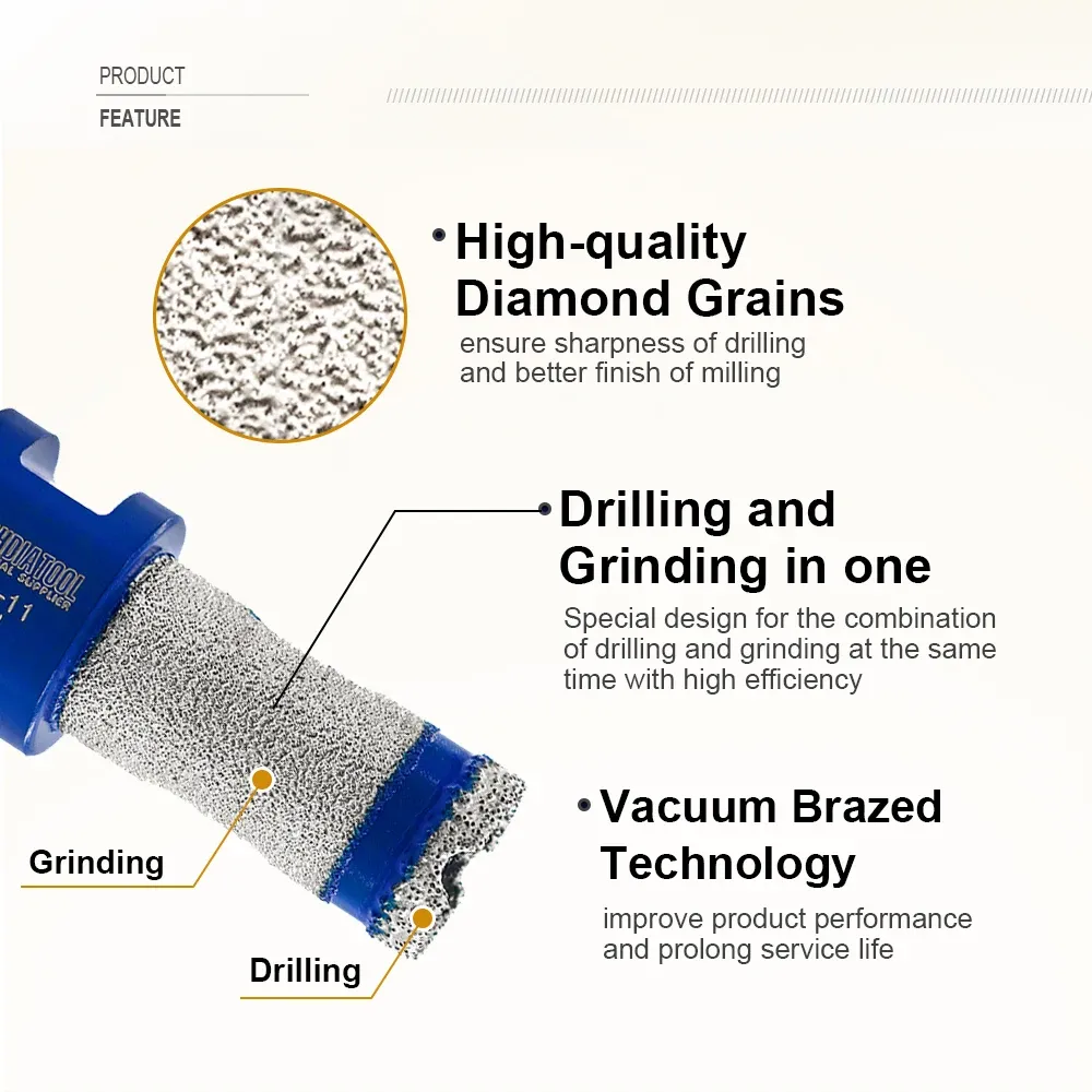 Premium Diamond Core Drill Bits: Ideal for Tile, Marble, Granite ...