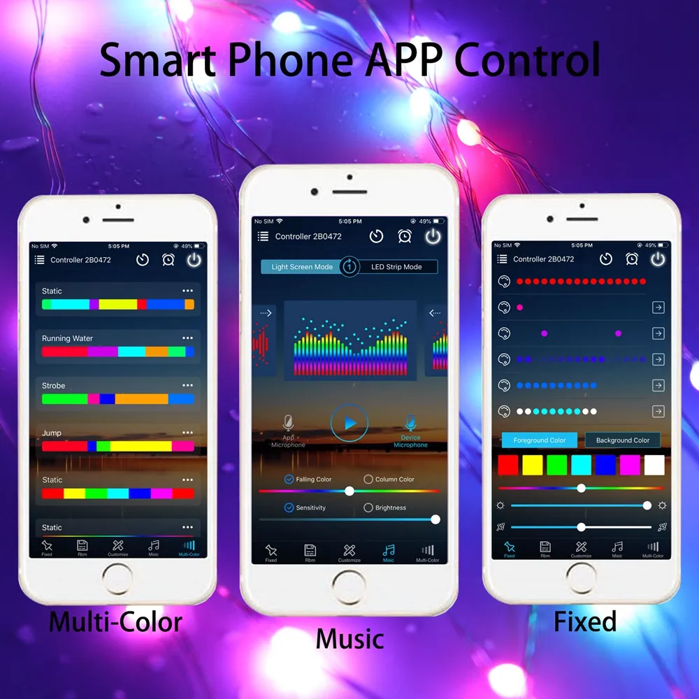 DHgate.com:DreamColor WS2812B RGB LED String Lights: 10 LEDs/m ...