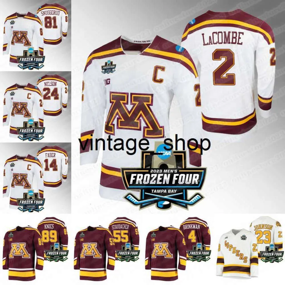 DHgate.com:2024 NCAA Frozen Four Minnesota Golden Gophers Hockey Jersey ...