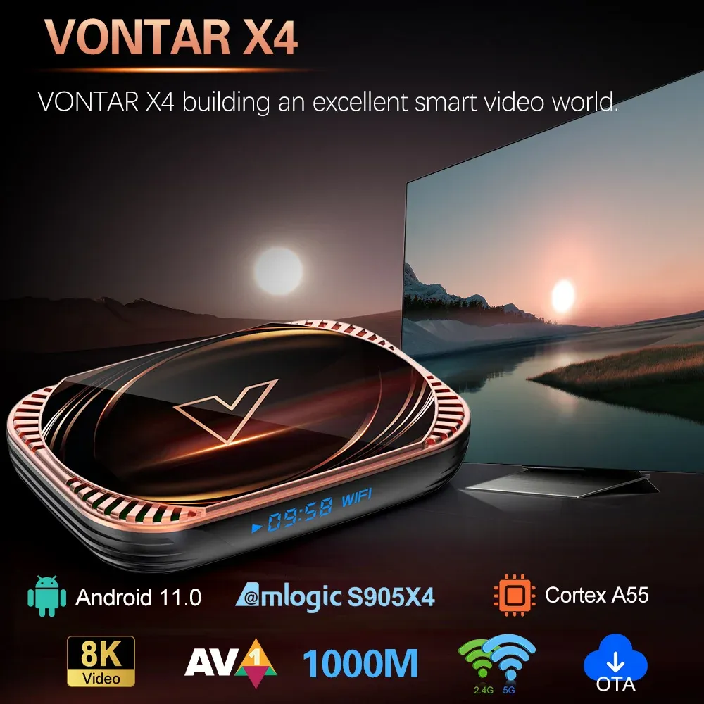 DHgate.com:4K UHD Android TV Box, VONTAR X4 Smart TV Box, 4GB 128GB Media Player, AV1 H.265 VP9 ...