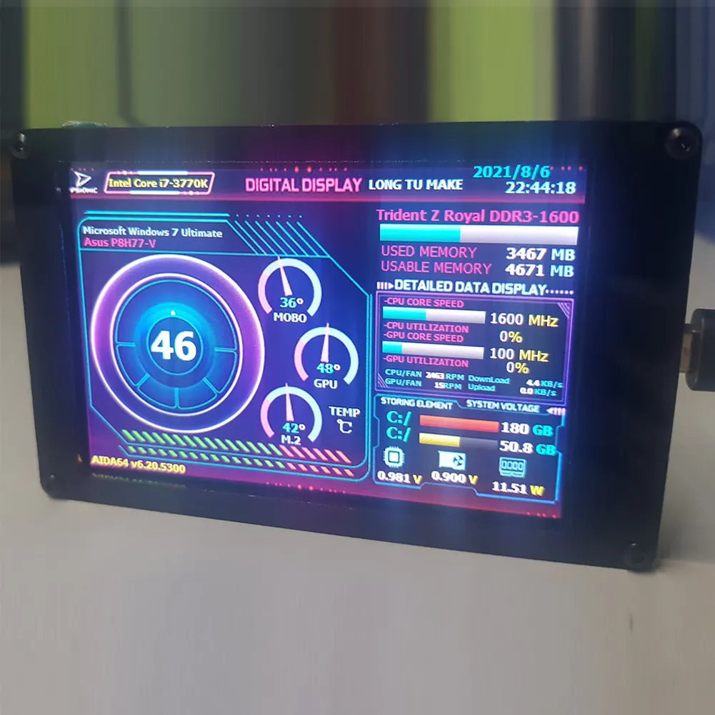 DHgate.com:Mac Monitor Adapter for PC: 3.5 Inch Dual USB Temperature ...