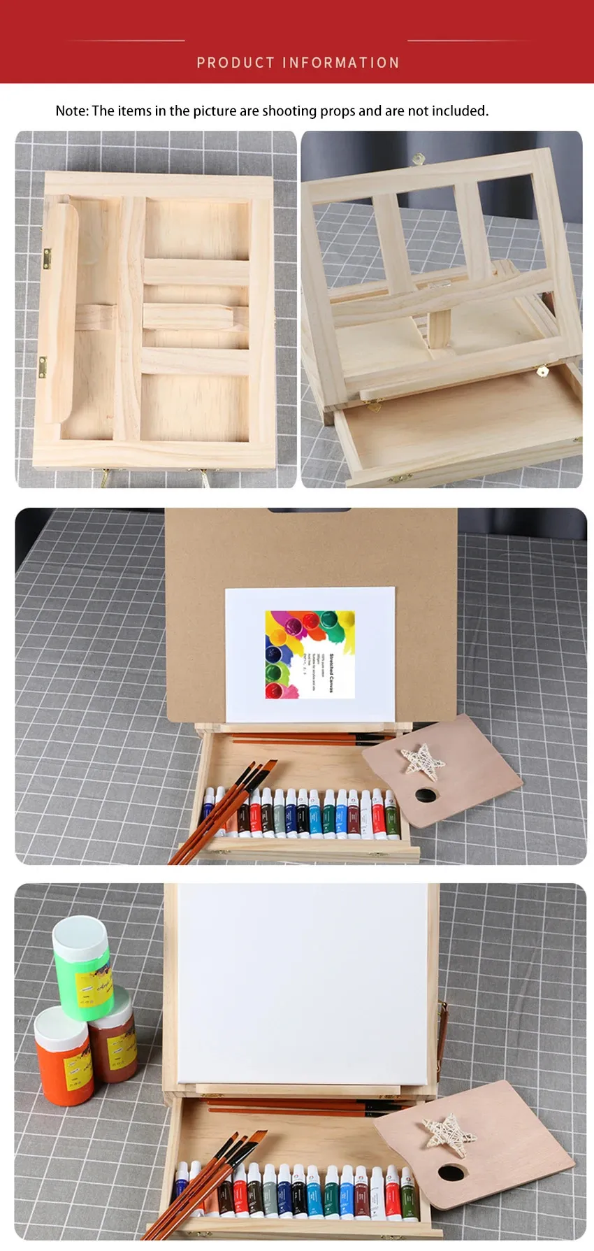 Portable Wooden Folding drawer in spanish Easel for...